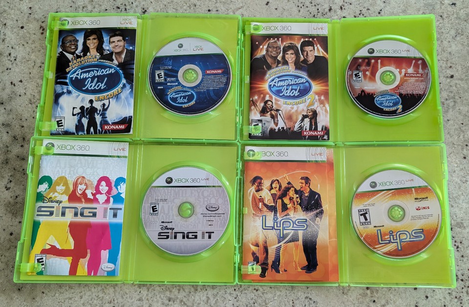 Xbox 360 American Idol Encore 1 & 2 Sing It & Lips w Microphones | eBay