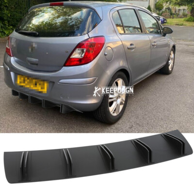 Rear Bumper Spoiler 5 Fin Wing Lip Diffuser For Vauxhall Corsa D VXR ...