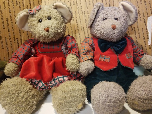 Christmas Bears Christopher and Holly Vintage Teddy Plush Toys R Us ...