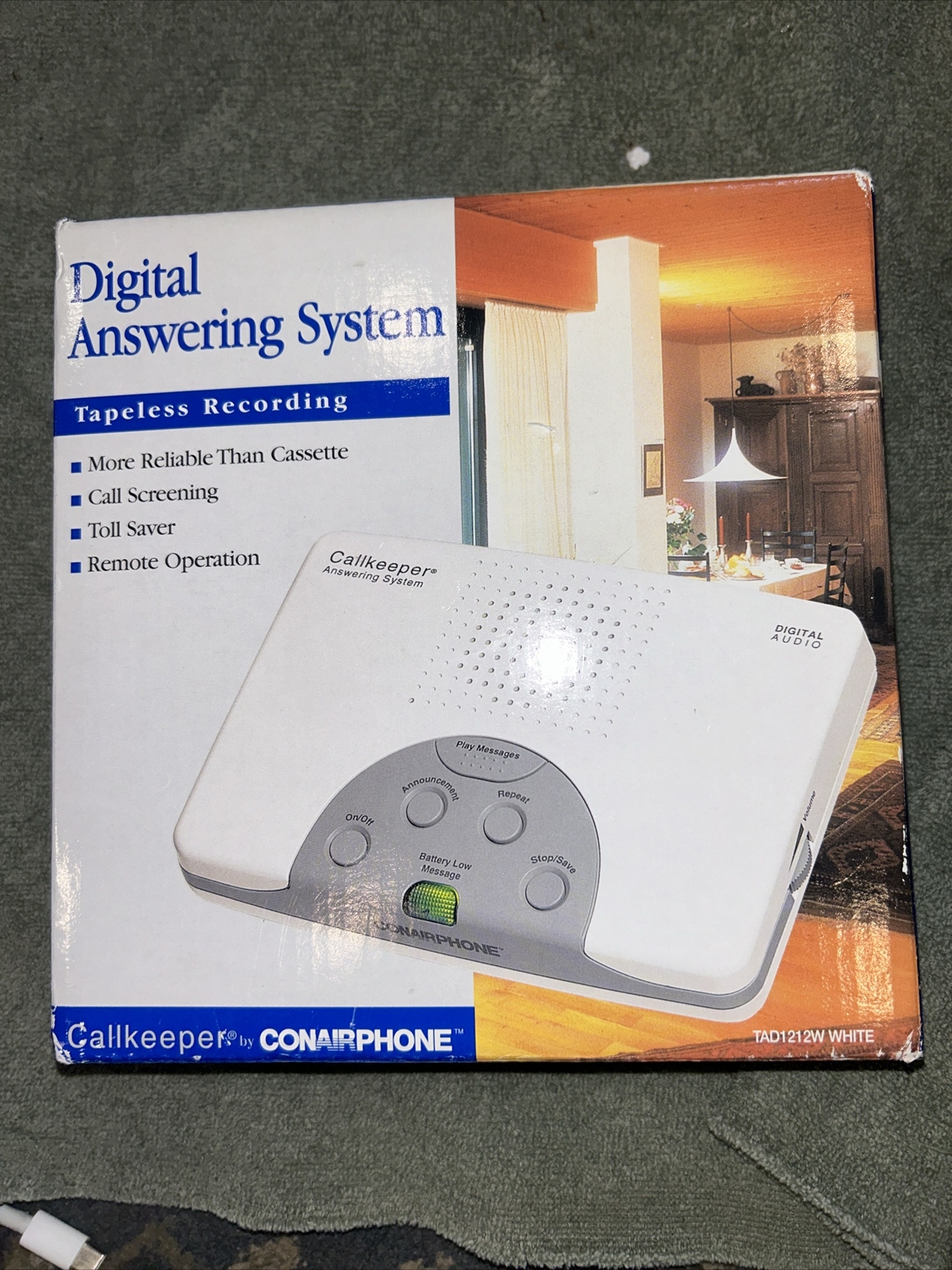 ConAir Phone Digital Answering System Machine Call Keeper TAD1212 ...