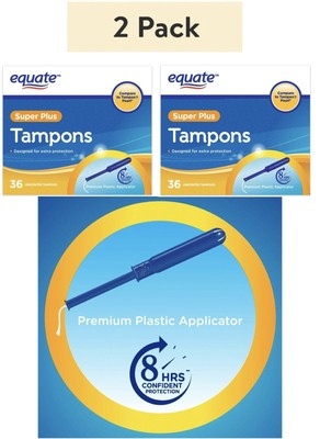 Equate Super Plus Absorbency Tampons with Plastic Applicators,36 ct-2 ...