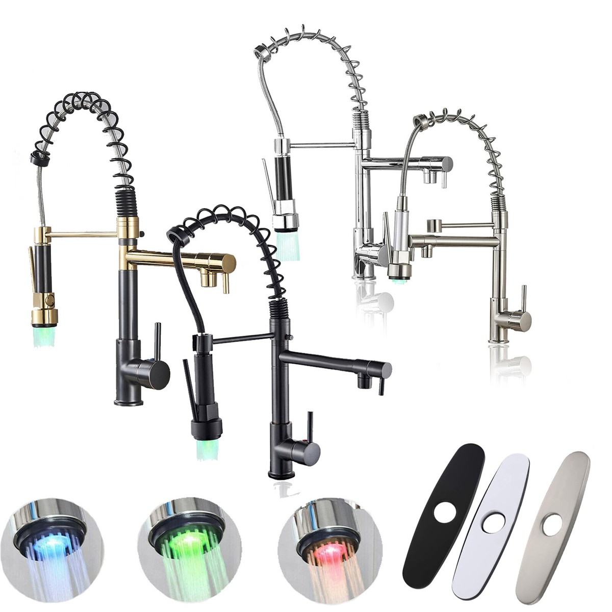 Spring Pull Down Faucet 1.8GPM Modern Spring Pull Down Sprayer Kitchen