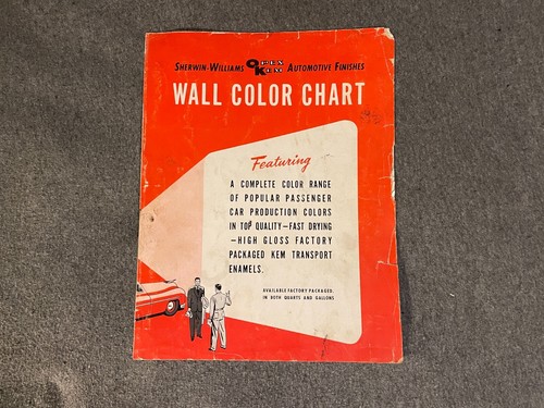 Vintage Sherwin Williams Car Wall Color Chart Swatch 1950's Opex Kem ...