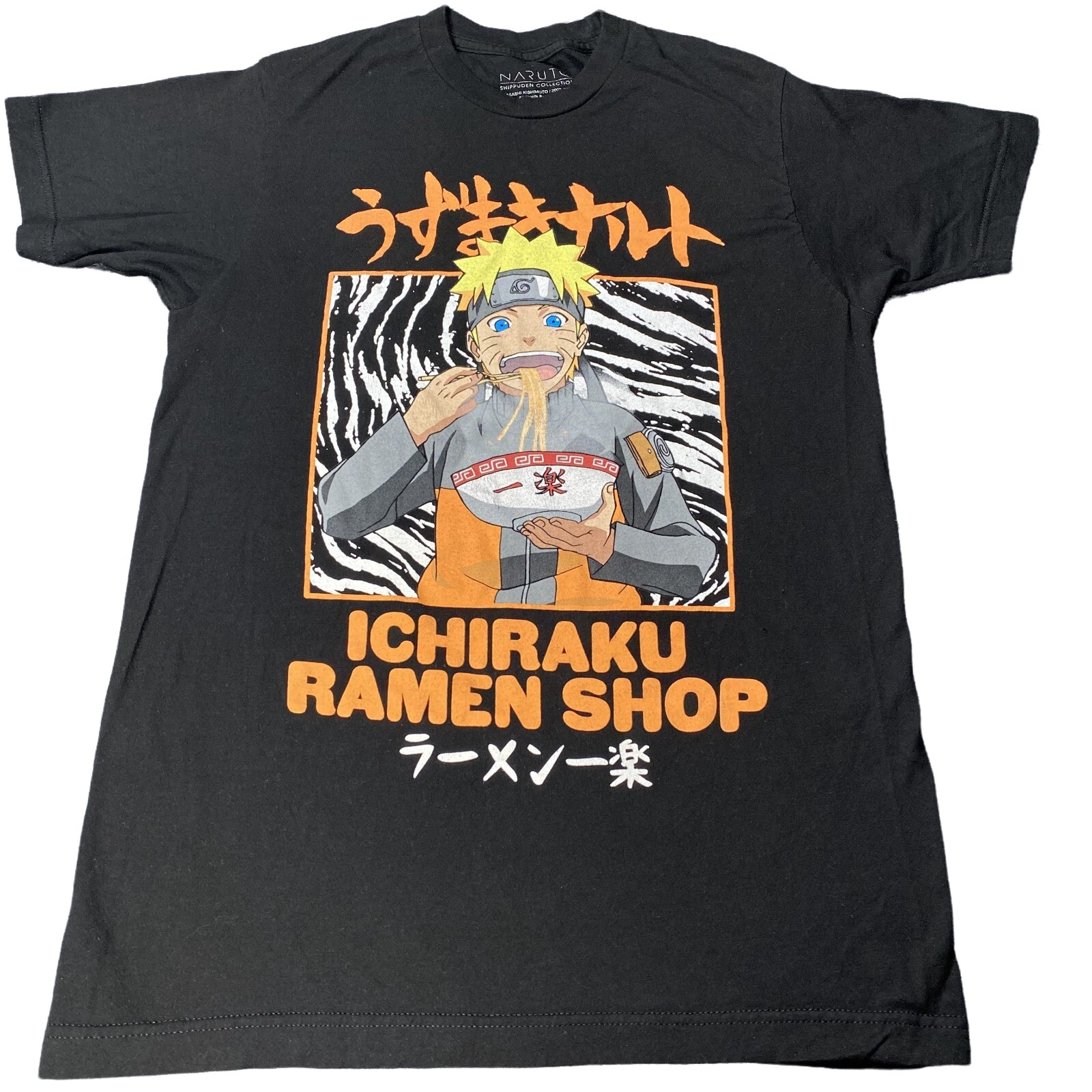 Naruto Shippuden Collection Mens Black Cotton Crew Ne… - Gem
