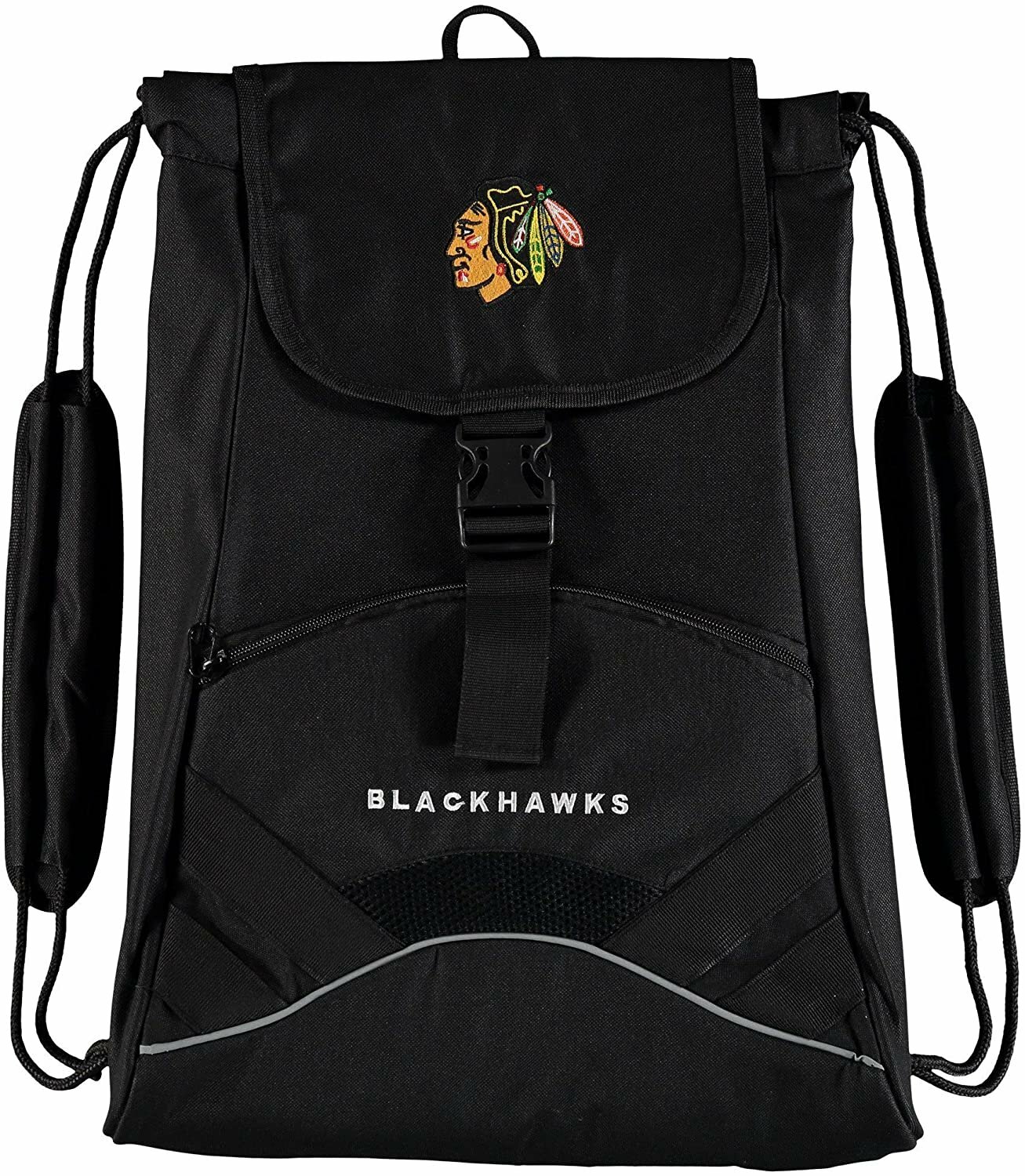 Chicago Blackhawks Black Static Drawstring Backpack Bag | eBay
