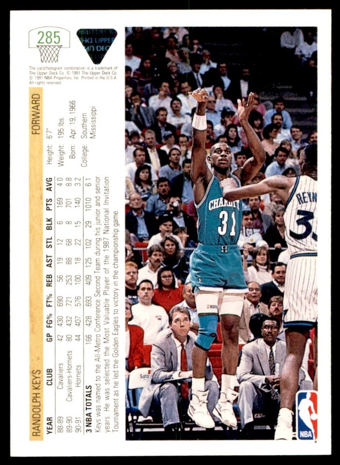 1991-92 Upper Deck Randolph Keys Basketball Cards #285 | eBay