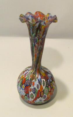 Murano Matte Millefiore Vase Italian Art Glass | eBay
