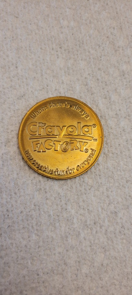 Vintage Crayola Crayon Factory Souvenir Gold Tone Metal Coin | eBay