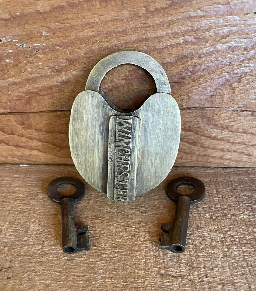 Cast Iron Strong Box with Winchester Plaque and Brass Winchester ...