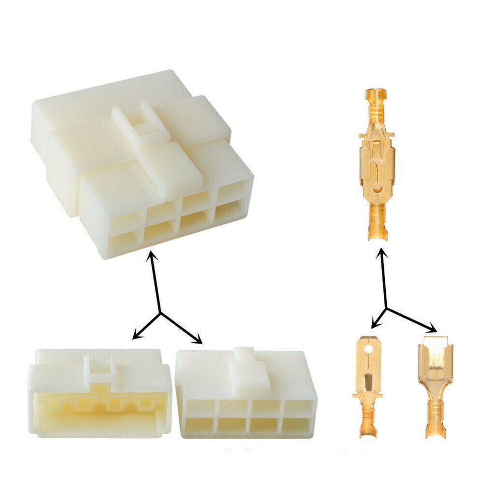 8-Pin Electrical Wire Connector Male Female Plug+Terminal Kit 5 Sets 6 ...