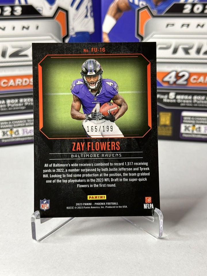 2023 Phoenix ZAY FLOWERS Red "Fired Up" Rookie RC #'d /199 SP BALTIMORE ...