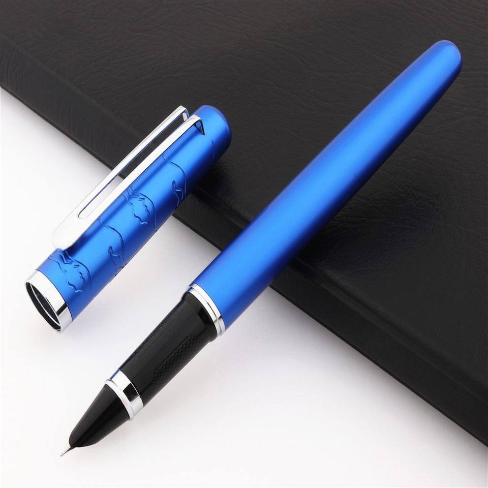 Yiren 3701 Metal Fountain Pen, Hooded Extra Fine Nib, Metallic Blue ...