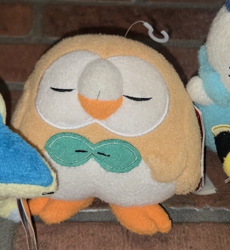 Pokemon Sleeping Plush Terry Cloth Lot Of 4 w/ Pikachu, Rowlet ...