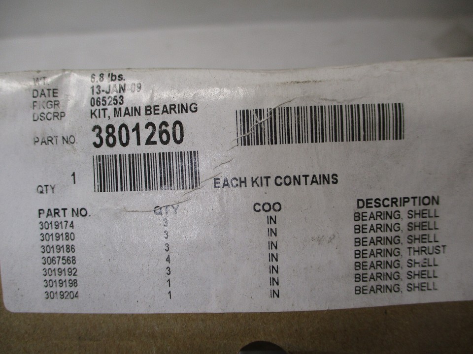 3801260 CUMMINS ROD & MAIN BEARING SET GENUINE CUMMINS BEARINGS | eBay
