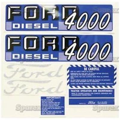 FORD 4000 4 CYL DIESEL 1962 - 1964 TRACTOR REPLACEMENT DECAL SET KIT ...
