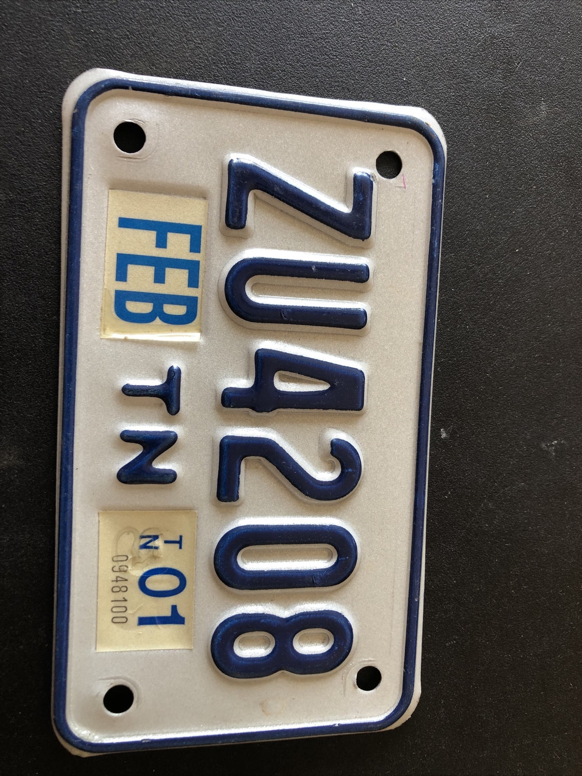 2001 Tennessee Motorcycle License Plate | eBay