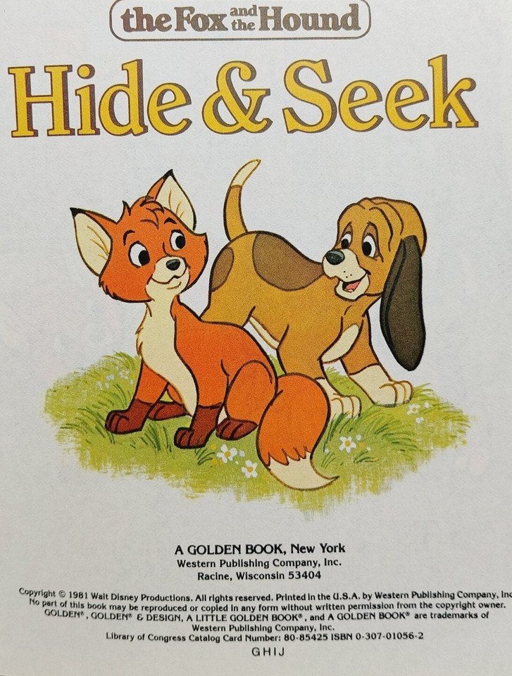The Fox and the Hound Hide and Seek Little Golden Book Paperback Disney ...