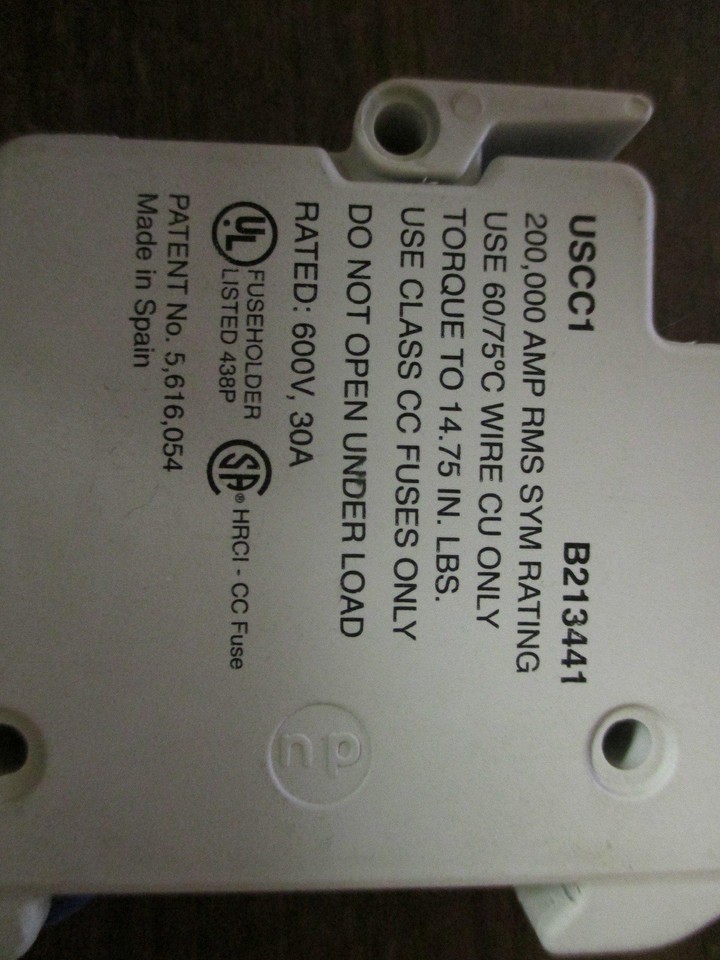 Ferraz Shawmut USCC1 Ultrasafe Class CC Fuse Holder | eBay