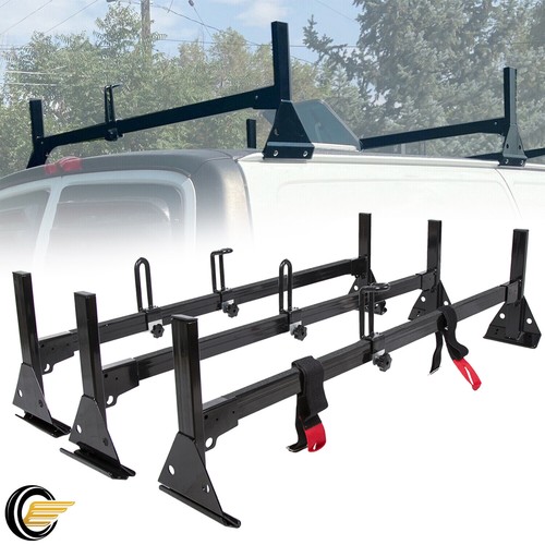 Ladder Roof Racks Steel Black Rack Fits Chevy Express Fullsize Van 3 ...