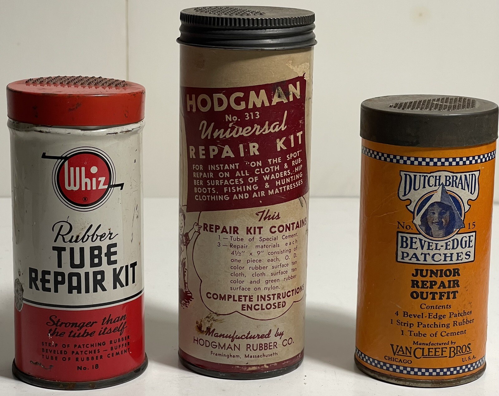 Vintage Set Of 3 Tube Repair Kits Horseman Dutch Brand Bevel Edge Whiz ...