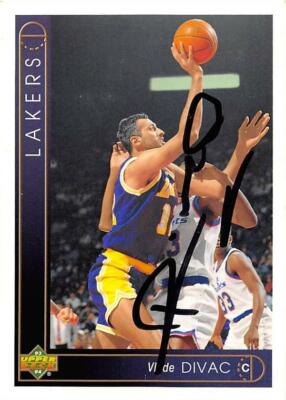 Vlade Divac autographed Basketball Card (Los Angeles Lakers) 1993 Upper ...
