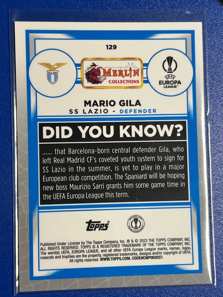 Topps Merlin 2022/23 Base SS Lazio RC Mario Gila #129 | eBay UK
