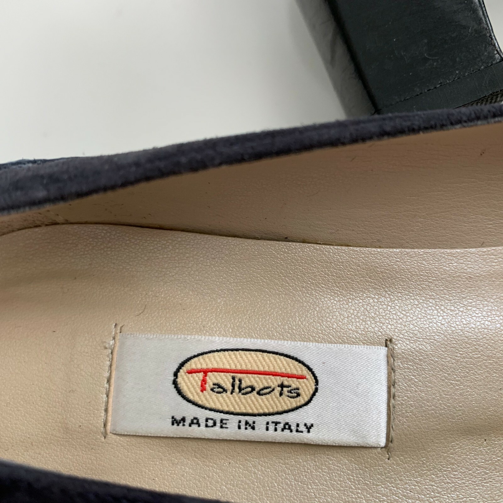 Talbots Pumps Black Leather Suede Cap Round Toe Block Heels Shoes Size ...