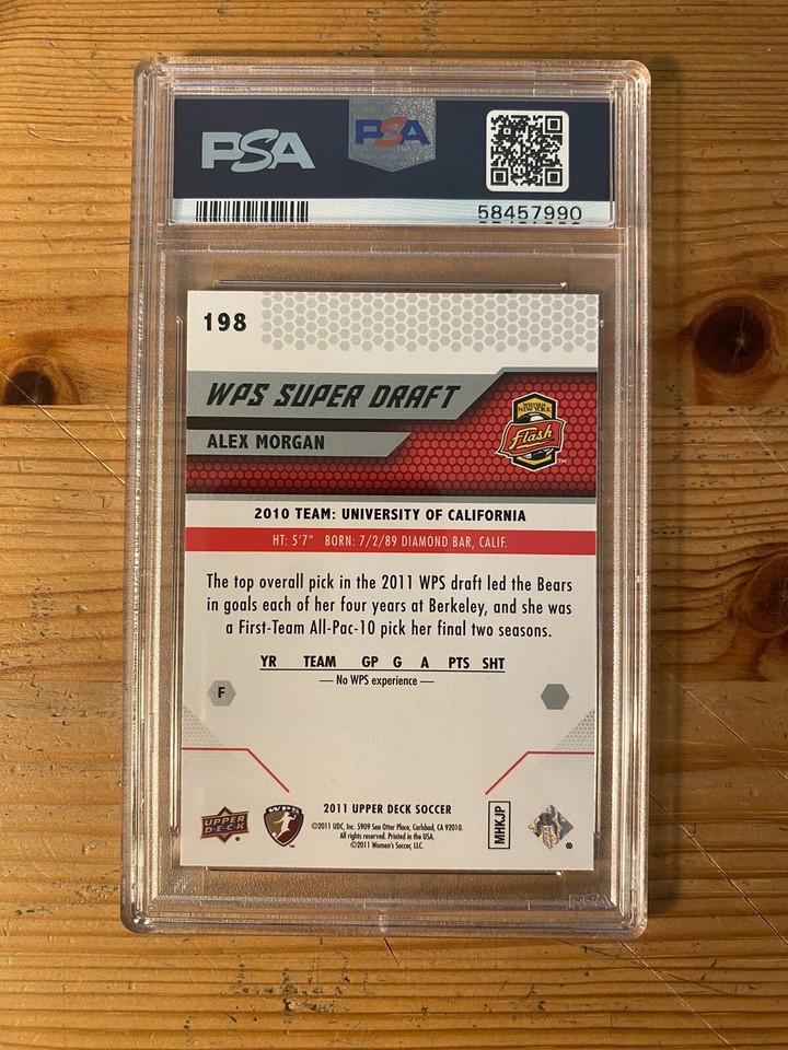 2011 Upper Deck MLS #198 Alex Morgan RC PSA 10 Gem Mint Rookie Card ...