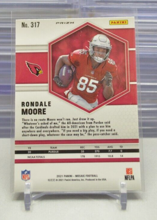RONDALE MOORE 2021 Mosaic Rookie RC #317 Orange Reactive Prizm 4-D | eBay