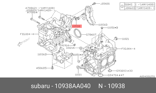 Genuine OE Holder Cp-Crankshaft Sensor 10938AA040 for Subaru 10938 ...