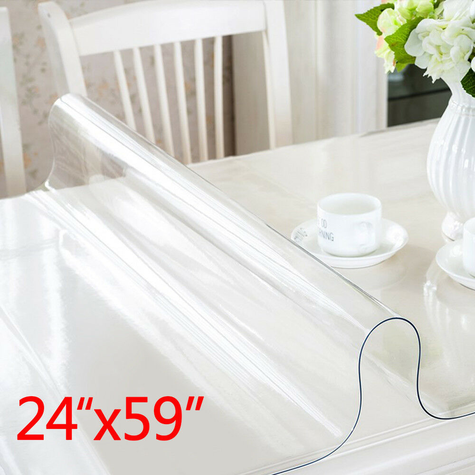 Plastic PVC Tablecloth Transparent Protector Waterproof Dining Clear ...