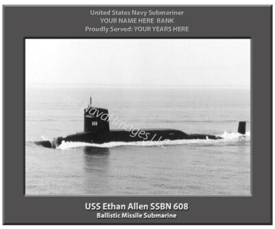 USS Ethan Allen SSBN 608 Personalized Canvas Submarine Photo Print Navy ...