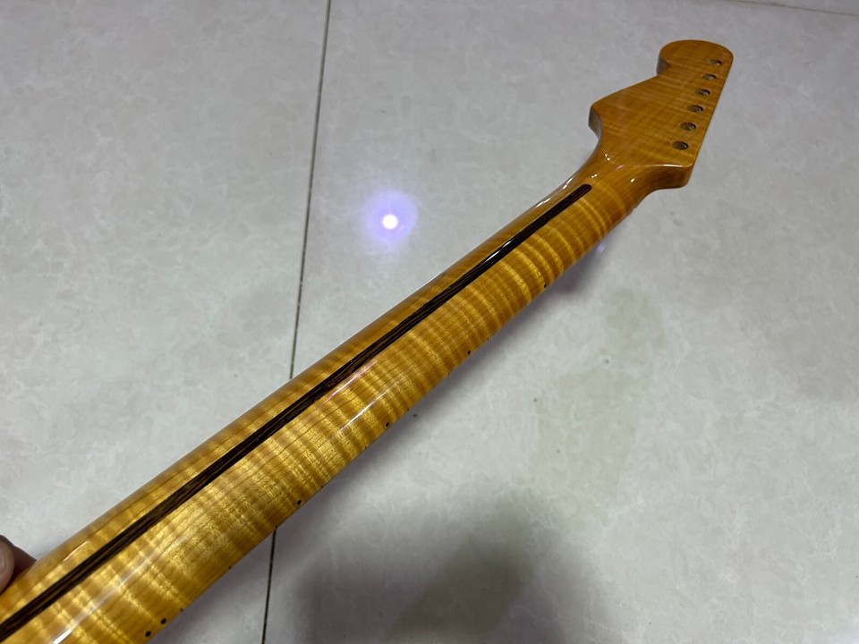 Gloss Flame Tiger Maple Electric Guitar neck 21 fret Maple Fingerboard ...