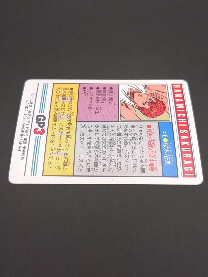 Hanamichi Sakuragi Takenori Akagi #8 SLAM DUNK Card Carddass BANDAI ...