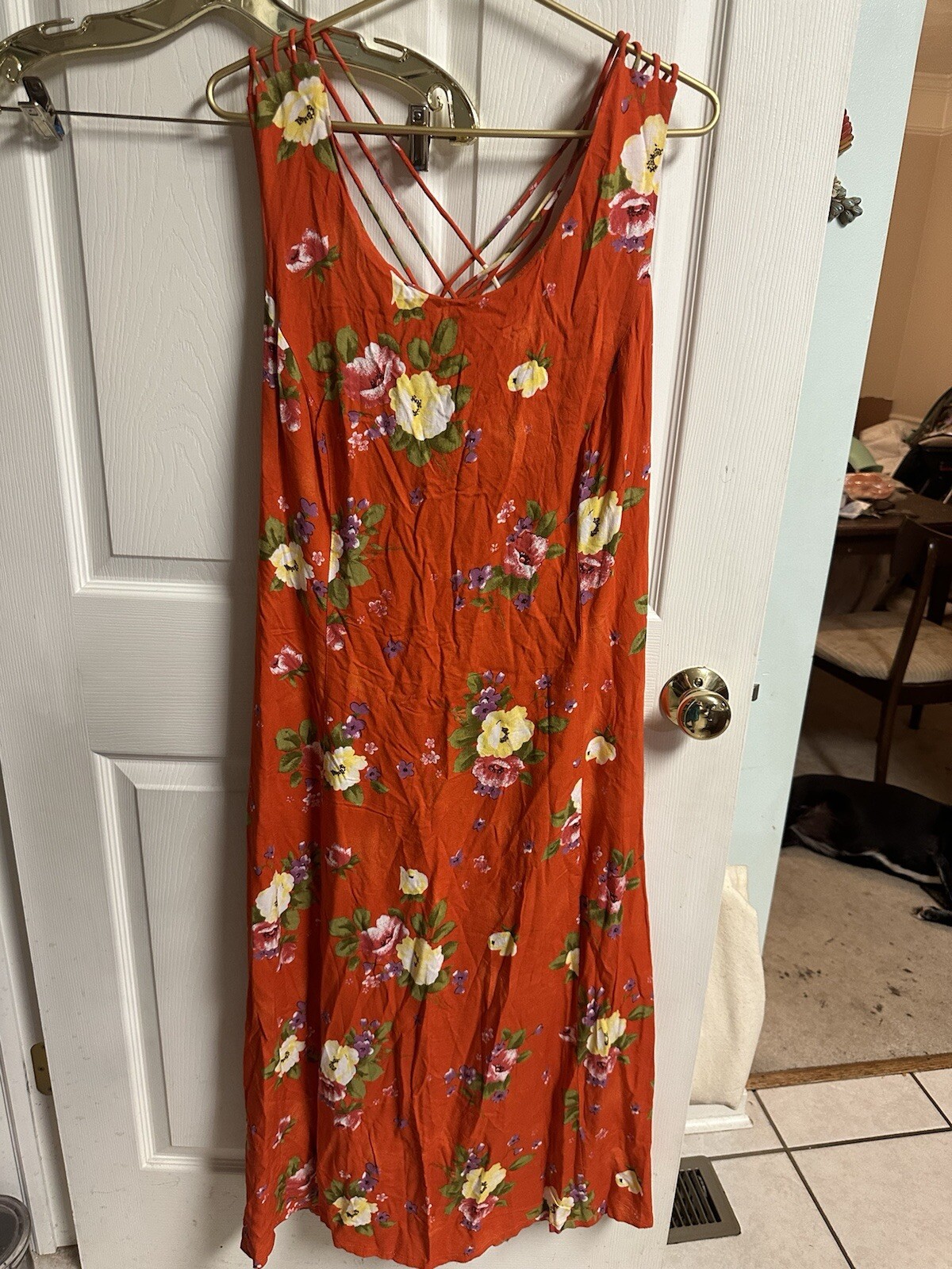 90s Jamie Brooke Floral Maxi Dress Orange Cottagecore… - Gem