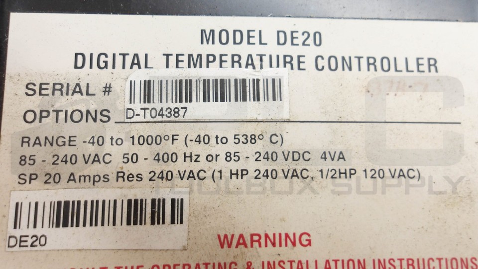 PROCESS TECHNOLOGY DE20 DIGITAL CONTROLLER *READ* | eBay