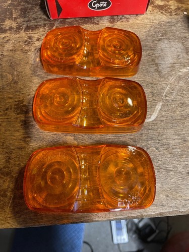 3 Grote 9196 Amber Clearance Side Marker Replacement Lens light DOT P2 ...