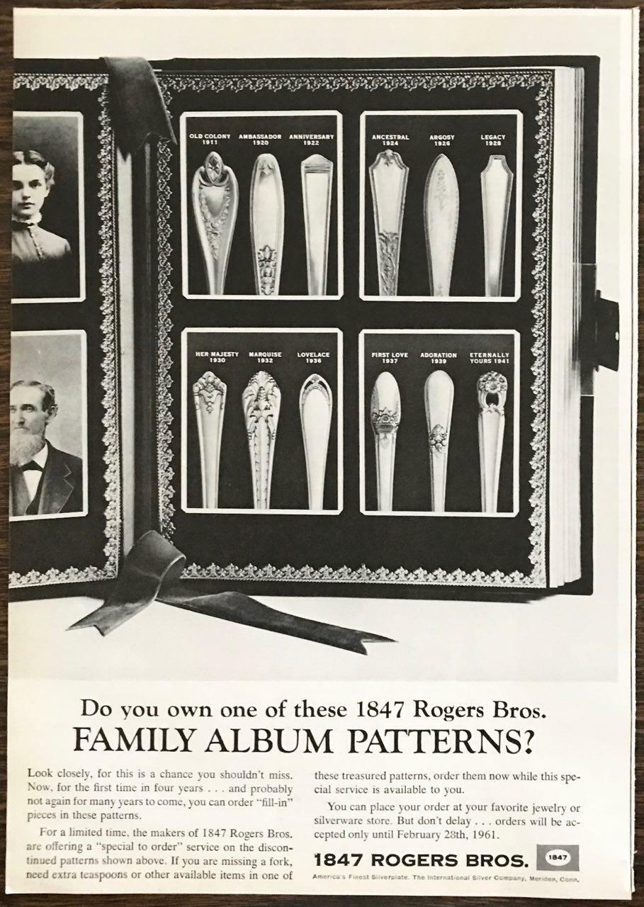 1961 Print Ad 1847 Rogers Bros Silverplate Flatware Family Album ...
