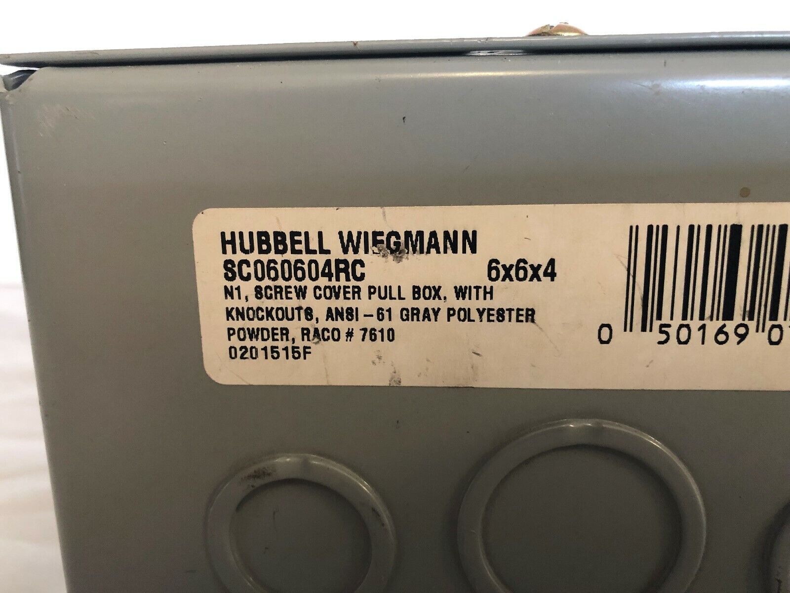 HUBBELL WIEGMANN 6 X 6 X 4 PULL BOX SC060604R4C | eBay