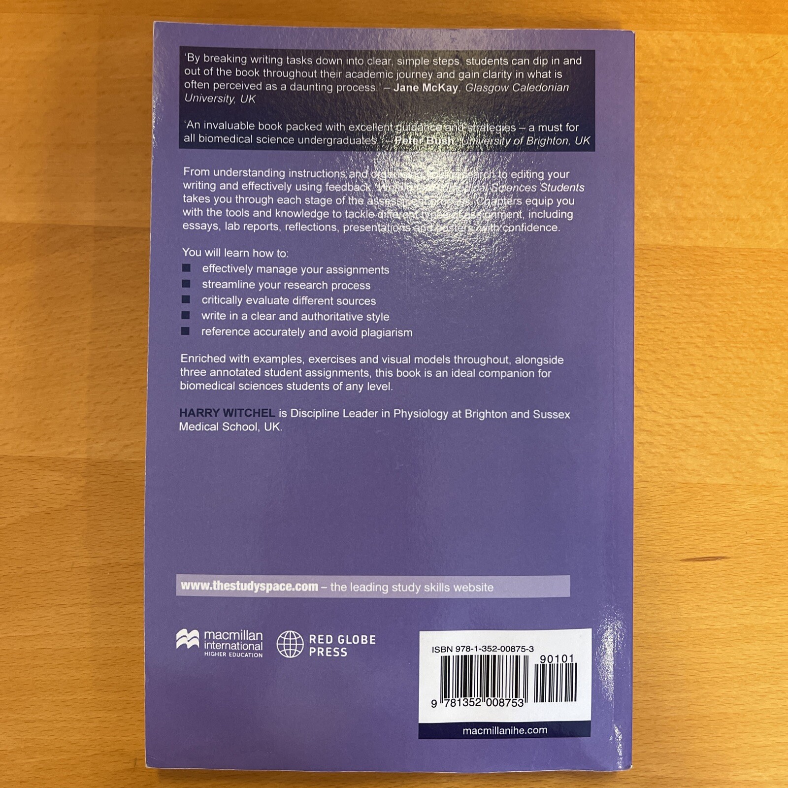 Writing for Biomedical Sciences Students by Harry Witchel (Paperback ...