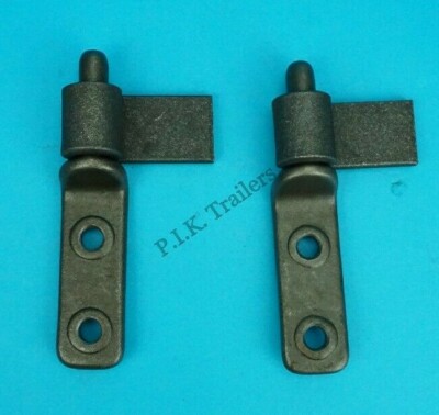 2 x 50mm Tailgate Drop Side Hinge and SELF COLOURED Bolt-on Gudgeon Pin ...