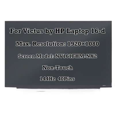16.1" 144Hz LCD Screen IPS Display for Victus by HP Laptop 16-d0072ms ...