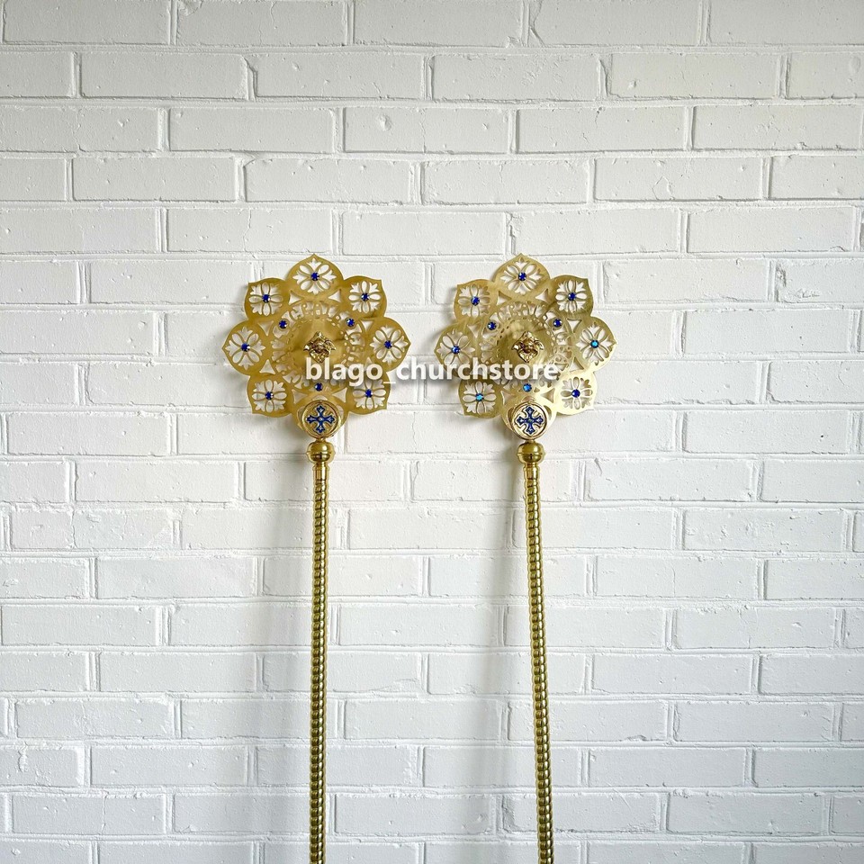 Church Liturgical Fan Ripidion Collapsible Orthodox Rapids Brass 62.99 ...