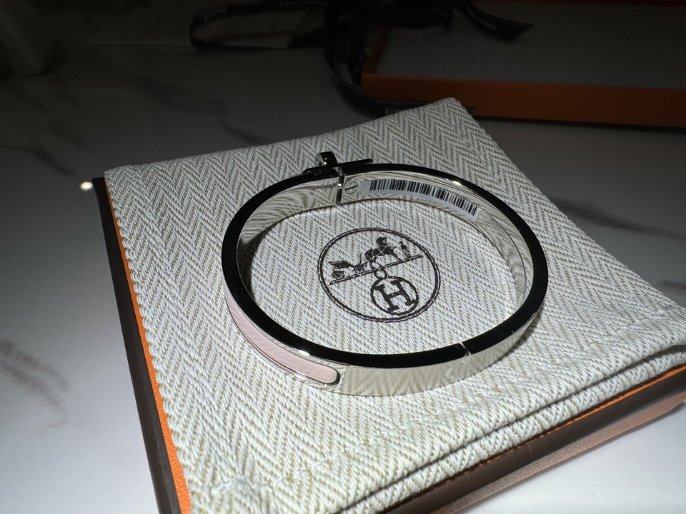 Hermes Mini Clic Kelly Bracelet PM- Palladium Pink (NEW) | eBay