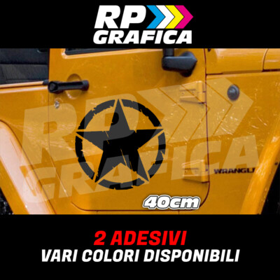 2 ADESIVI 40cm STELLA MILITARE stickers AUTO US ARMY 4X4 JEEP ...