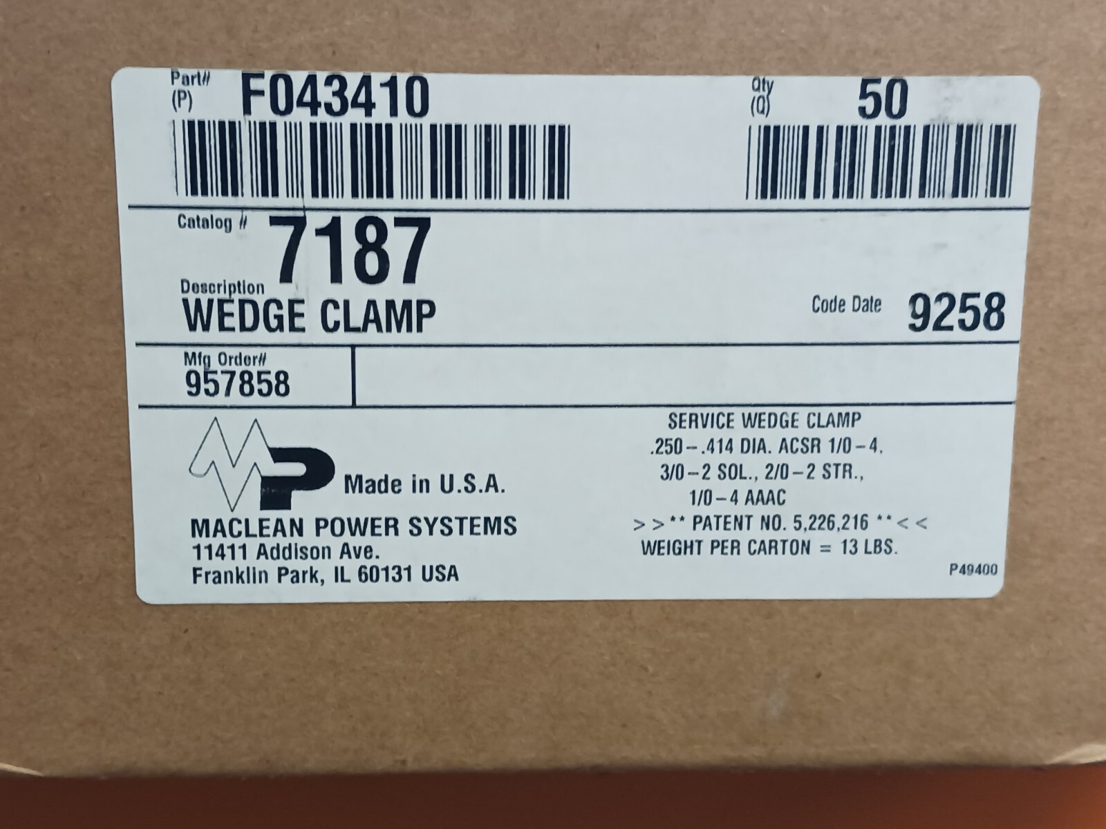 (50-Pk) MacLean Wedge Clamp 7187 for sale online | eBay