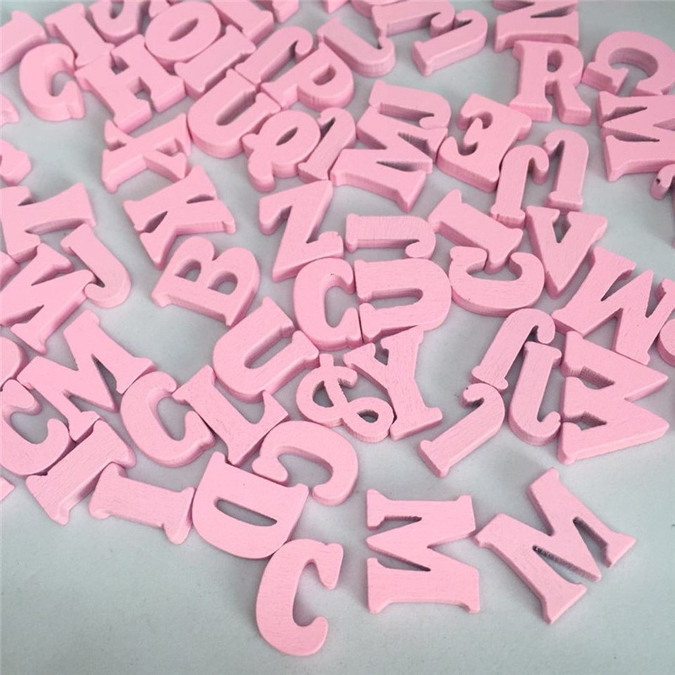 100 Pcs Letter Labels Wood Slices Craft Decoration Alphabet Letters ...