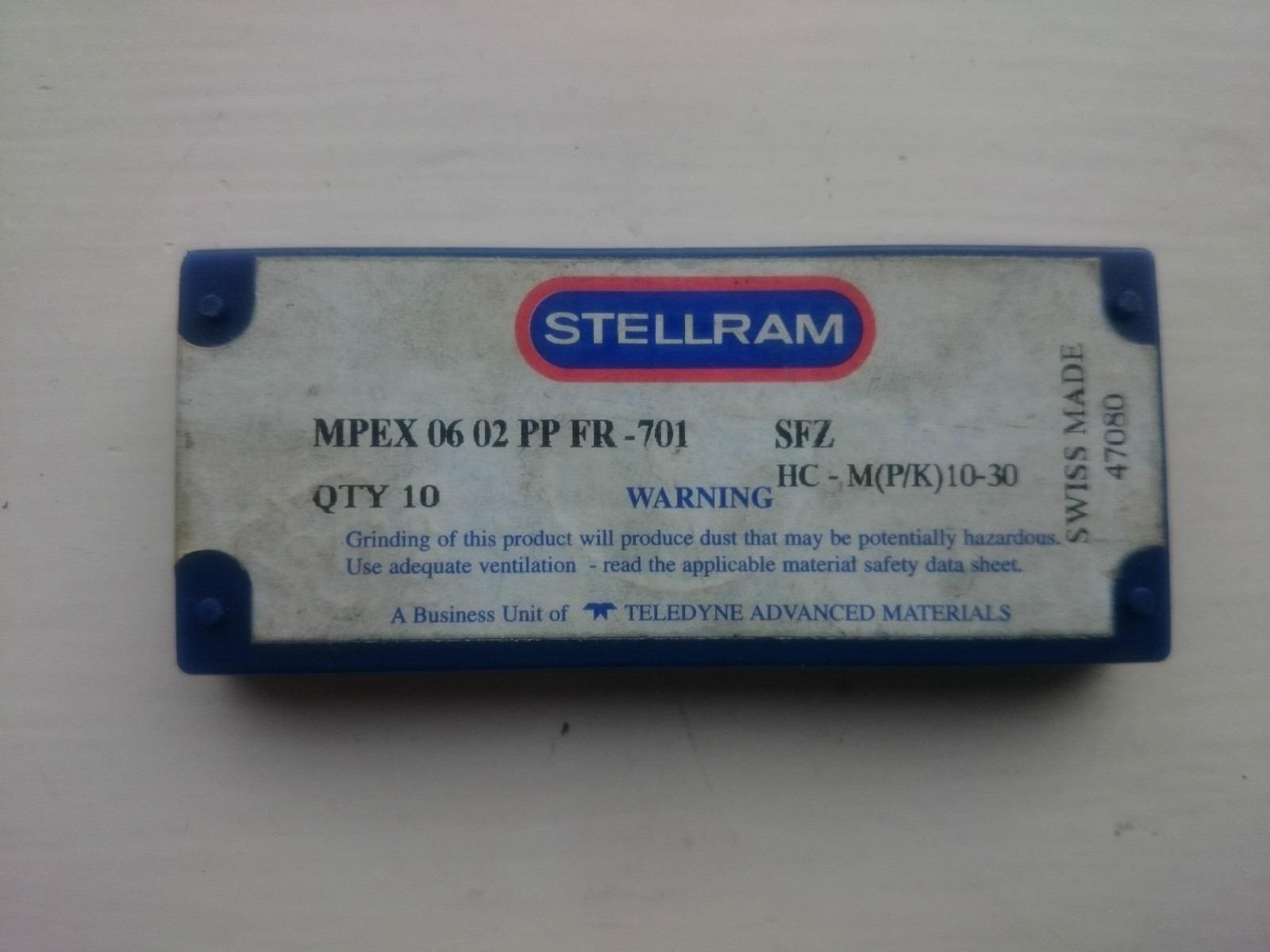 9 Stellram carbide tips MPEX 06 02 PP FR-701 SFZ ( MPEX0602PPFR-701 ...
