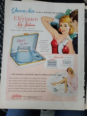 1960 Lady Sunbeam elegance electric razor shaving woman's legs vintage ...
