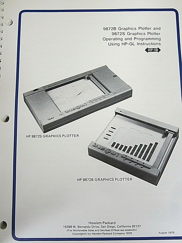 HP 9872B & 9872S Graphics Plotters Operating & Programming Manual 09872 ...